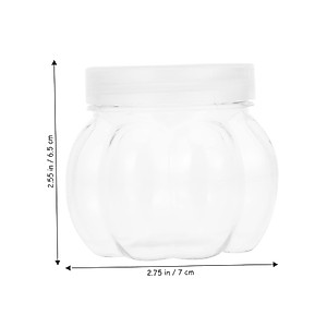 DOITOOL 12pcs Pet Pumpkin Jar Airtight Glass Jars Navideños Clear Container Halloween Bakery Boxes Loose Tea Canister Christmas Candy Jar Candy Container Packing Jar Candy Jars