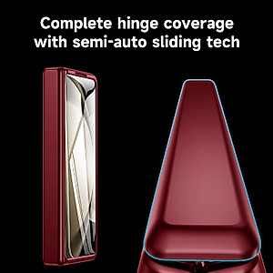 for Samsung Galaxy Z Fold 5 Phone Case: Lightweight Sleek Stylish Phone Stand Case - Hinge Protection Slim Case with Screen Protector Phone Cover for Samsung Z Fold 5 5G 2023 - Red