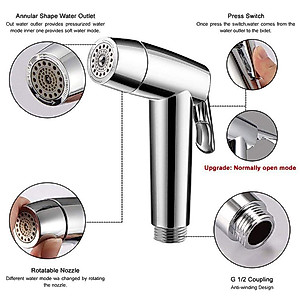Handheld Bidet Sprayer for Toilet, Bidet Sprayer Shower Bathroom Water Spray Jet Spray Diaper Sprayer Feminine Hygiene Cleaning Premium Stainless Steel (Handheld Bidet Sprayer)