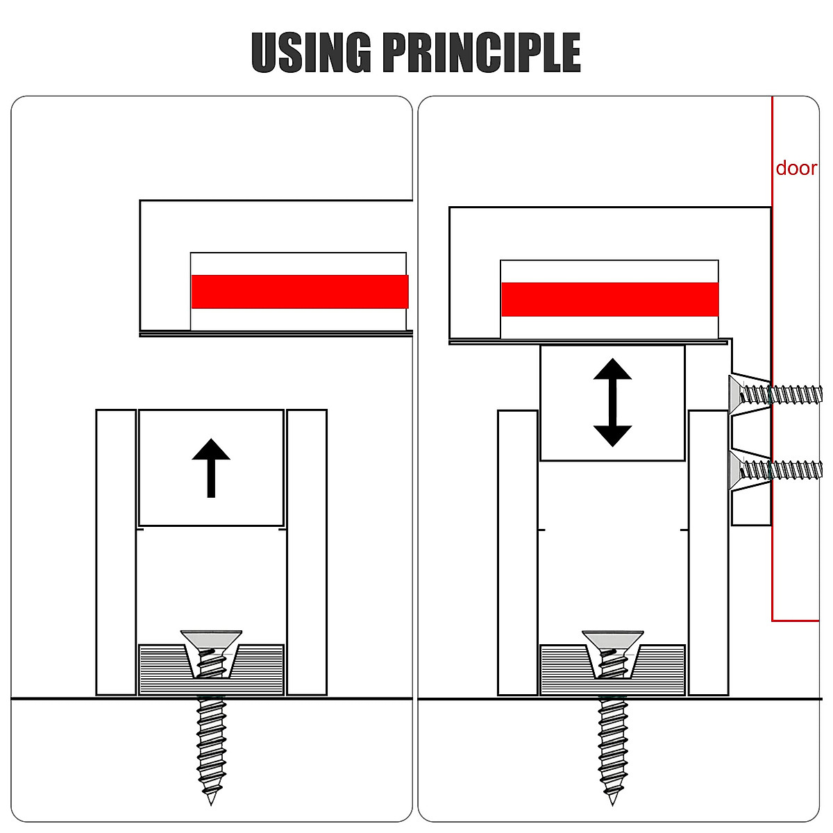 Cylindrical Floor Mount Door Stop Stainless Steel Heavy Duty Magnetic Door Stopper Height-Adjustable Brushed Satin Door Holder Floor Mount