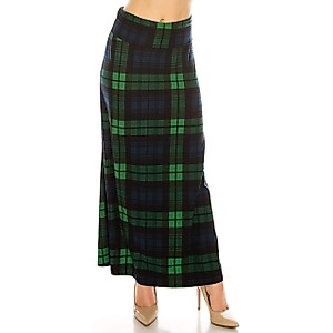 RENESEILLE Women's Long Maxi Skirt – Casual High Waist Fold Over Elastic Waistband Soft Flare Foldable Stretch Lounge Boho SKT810 F-14 PS