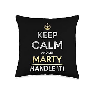 Name Gifts By Qnz Keep Calm and Let Marty Handle It Throw Pillow, 16x16, Multicolor