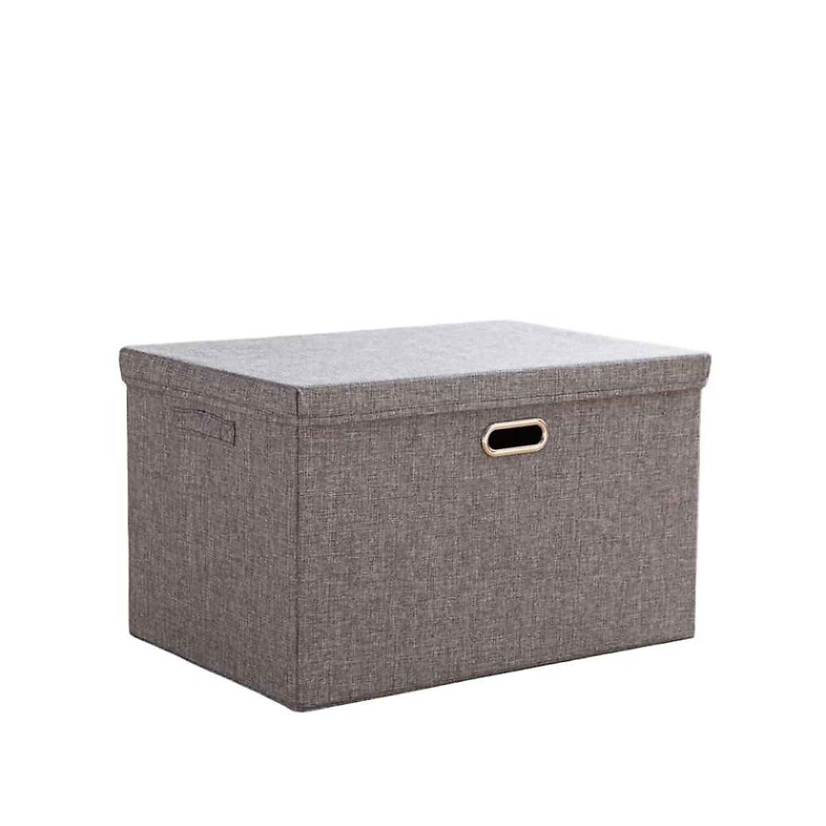 Cosaving Foldable Storage Ottemen with Handles Linen Fabric Foldable Storage Boxes Cover for Home Bedroom Closet Office Nursery13x10x7inches Grey