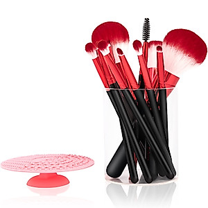 GULANNE Makeup Brushes Set, Make up Brushes with case,Free Makeup Brush Cleaner, 12 Pcs with 13 Brush Heads,Great Gifts For Girls
