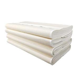 MEGREZ Chinese Japanese Calligraphy Xuan Paper, Rice Paper Sumi Calligraphy Paper for Calligraphy Brush Ink Writing, Painting without Grids 100 Sheets/Bag,13.4X 26.7inch, Sheng (Raw) Xuan