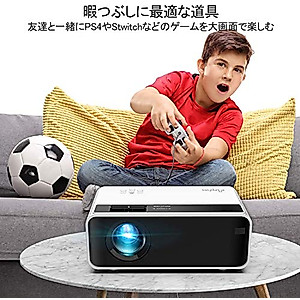 Mini WiFi Projector for iPhone, ELEPHAS Movie Projector with 1080P HD Portable Projector Supported 200" Screen, Compatible with Android/iOS/HDMI/USB/SD/VGA[2021 Latest Version], White