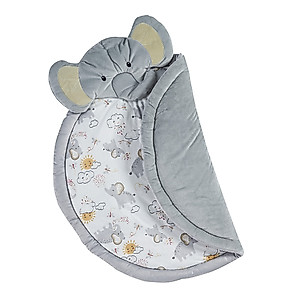 WTdianpu Thick Baby Play Tummy Time Mat Plush Stuffed Animal Infant Crawling Nap Activity Travel Mat for Newborn Girl Boy Toddler - Nursery Gift, 30''x30'', Elephant(2) (421PB0072N-1)