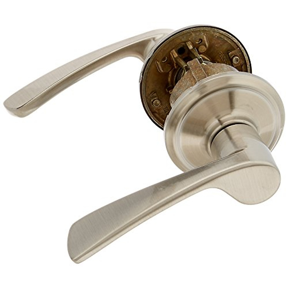 Schlage F10VMER619 Merano Hall and Closet Lever, Satin Nickel
