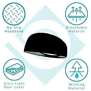 Bondi Band Headbands for Women, Tapered Anti Slip Workout Headbands That Stay in Place, Absorbent, Moisture Wicking, for Running, Yoga, Skiing and More, Forest Green, 4 Inch