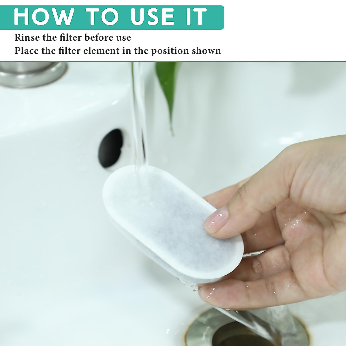 VIHOSE 32 Pack Cat Fountain Filters for Stainless Steel Pet Water Dispenser Fountain Filters, 16 Cat Fountain Filter Replacement with 16 Sponges, 67oz/2L Pet Fountain