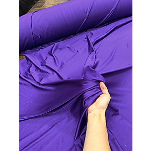 Premium Yoga Nylon Spandex Fabric - Ultra-Soft & Stretchy 4-Way Stretch Fabric by The Yard - Perfect for Activewear and Swimsuit Fabric, and More -1 Yard - 58 Inch Width (Purple)