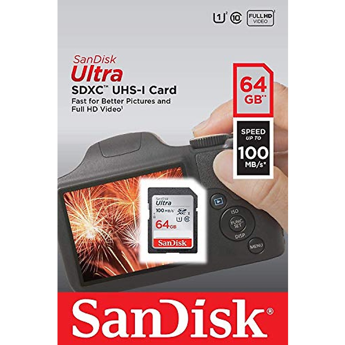 SanDisk 64GB SD Ultra Memory Card (5 Pack) UHS-I Class 10 SD Memory Card (SDSDUNR-064G-GN6IN) Bundle with (1) Everything But Stromboli Combo Card Reader