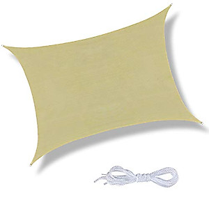 TK-PINLI 10' x 13' Rectangle Sun Shade Sail UV Block for Outdoor Patio Garden