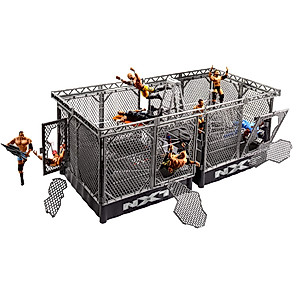 WWE MATTEL NXT Takeover War Games Playset with 2 NXT Rings, 2 Connecting Cages with Breakaway Pieces, 2 Ladders, Chair, Table & More; for Ages 6 Years