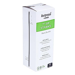 Restaurantware Restpresso 7 Inch Cocktail Stirrers 500 Disposable Coffee Stirring Rods - Premium Odorless Black Plastic Stirrers For Coffee For Hot And Cold Drinks For Bars Or Offices