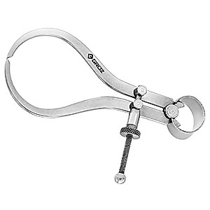 Groz 01411 4" Spring Outside Caliper, Matte Finish, with Solid Nut