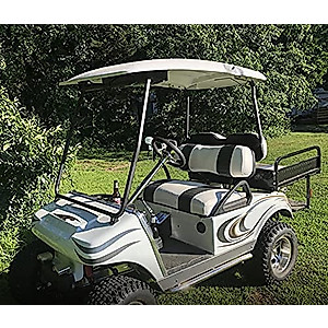 Club Car DS "STAPLE ON" Golf Cart Seat Cover With Matching Rear Facing Seat Cover (2 Stripe)