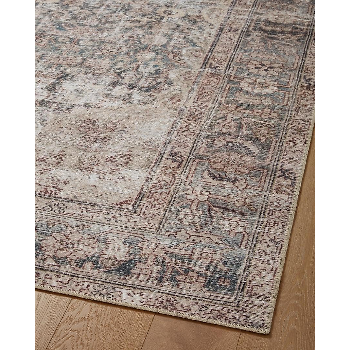 Loloi Amber Lewis Georgie Collection GER-08 Lagoon/Beige 5'-0" x 7'-6", .19" Pile Height, Area Rug