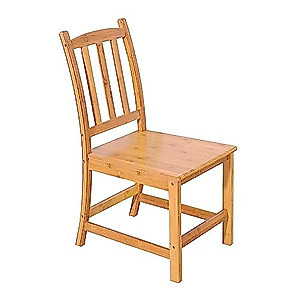 Kopokd [Set of 2 Dining Chairs - Sturdy Wooden Seats Natural Finish Kitchen Furniture
