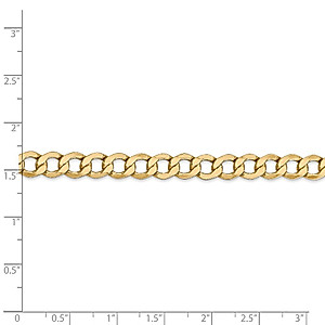 Sonia Jewels 14k Yellow Gold 6.5mm Curb Cuban Link Chain Bracelet - with Secure Lobster Lock Clasp 8"