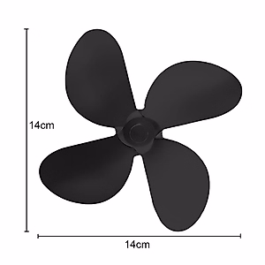 Stove Fan Blade Replacement, 4 Blade Fireplace Fan Heat Powered Stove Fan 4 Blade for Wood/Log Burner/Fireplace