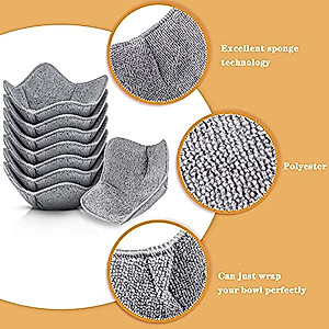 8 Pieces Bowl Holders Microwave Safe Bowl Pot Holder for Hot Soup, Food, Meals (Grey)