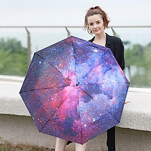 LFLFWY Folding Umbrella - Compact Travel Umbrella Automatic Open and Close, Lightweight Windproof Waterproof Umbrella For Women and Men, Best Umbrellas for rain mini-cute star