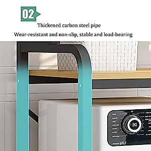 BKGDO Washer Storage Frames Floor Standing for Over Toilet,Anti-Bump Carbon Steel Washinghine Rack,Household Bathroom Storage Rack/White