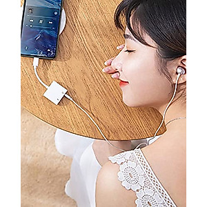 [Apple MFi Certified] Headphone Adapter for iPhone，2 in 1 Lightning to 3.5mm Aux Audio Dongle Headphone Accessories Compatible with iPhone 14/13/XR/X 8 7/iPad Audio Earphone Adapter for All iOS System