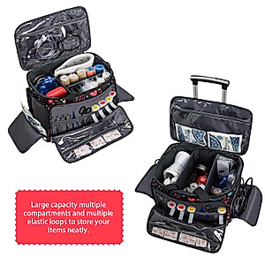 Medical Bag Rolling Roller Bag Trolley Duffel Nurses EMT CNA RN Empty for First Aid Responder Home Health Care Nursing Student Roll Duffle Bag Carry on Wheels Wheeled Work Physicians Doctor