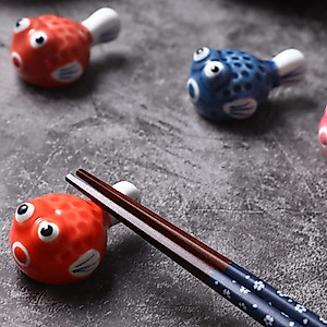 HEMOTON 2pcs Dolphin Chopstick Rest Cutter Rest Holder Ceramic Chopstick Holder Cutlery Holder Table Utensil Rest Blue Decor Chopstick Spoon Paint Tableware Child Dining Table Ceramics