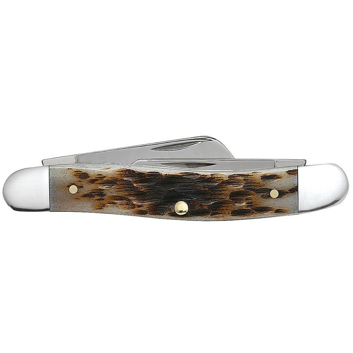 Case XX WR Pocket Knife Medium Stockman With Genuine Bone Handle, Stainless Steel Blades, Length Closed: 3 5/8 Inches (Amber Bone W/Sharpening Stone)