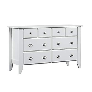 Sauder Shoal Creek Dresser, L: 54.65" x W: 18.43" x H: 33.03", Soft White finish
