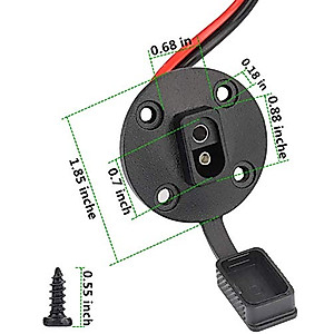 Bolloo SAE Power Socket Sidewall Port, Weatherproof SAE Quick Connect Solar Panel Mount Universal Flush-Mountable Connector, 16AWG SAE Cable with 4 Screws for Solar Generator Battery Charge (1 Pack)
