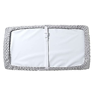 Blackleaf Baby Plush Minky Dot Changing Pad Covers, Minky Diaper Changing Table Pad Sheet Covers for Newborns Infants Baby Boys Girls (Glacier Gray)