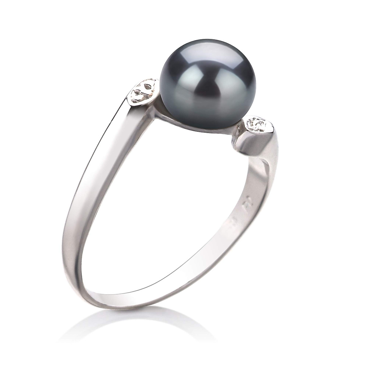 Dana Black 6-7mm AAA Quality Freshwater 925 Sterling Silver Cultured Pearl Ring For Women - Size-7