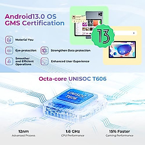 HOTWAV Pad 8 Android 13 Tablet 10.4in, 16GB+256GB+1TB TF, Octa-core Tablet, 2000x1200 FHD+, 13MP+5MP Camera, 7500mAh Battery, 4G LTE/5G WiFi/Dual SIM/OTG/GPS