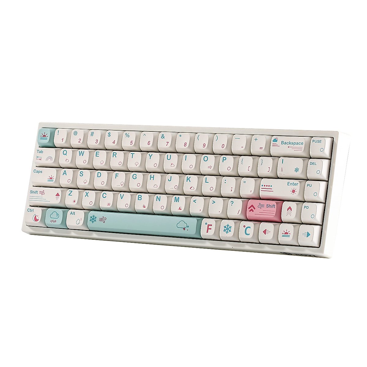 BOYI WK68 Hot Swappable RGB Mechanical Keyboard,Wireless Bluetooth 5.0/2.4G/Wired Type-C Tri-Mode PBT Sublimation Keycaps 65% Gaming Keyboard(Gateron Yellow Switch,Weather Theme XDA Keycaps)