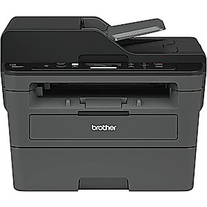 Brother DCPL2550DW Monochrome Wireless Laser Printer, Print Scan Copy, Automatic Duplex Printing, 2-Line LCD Display, 36 ppm, 50-Sheet ADF, 2400 x 600 dpi, Black, Bundle with Cefesfy Printer Cable