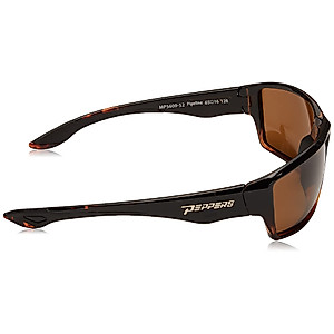 Peppers unisex adult Pipeline Sunglasses, Shiny Black/Tortoise/Brown, 65 mm US