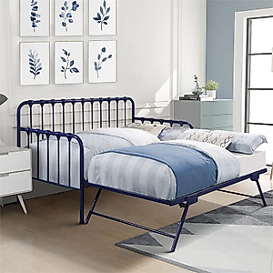 Lexicon Constance Metal Daybed with Trundle in Navy Blue