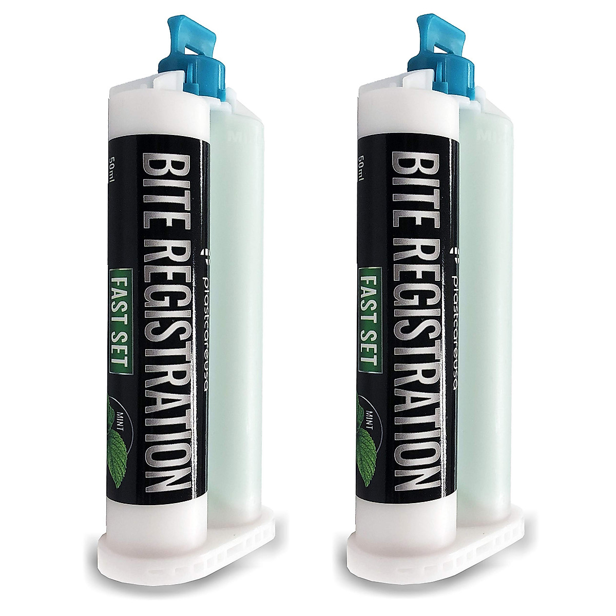 Bite Registration Material, Fast Set, Made in Germany Mint Flavor, Set of 2 50ml Cartridges, No Mixing Tips