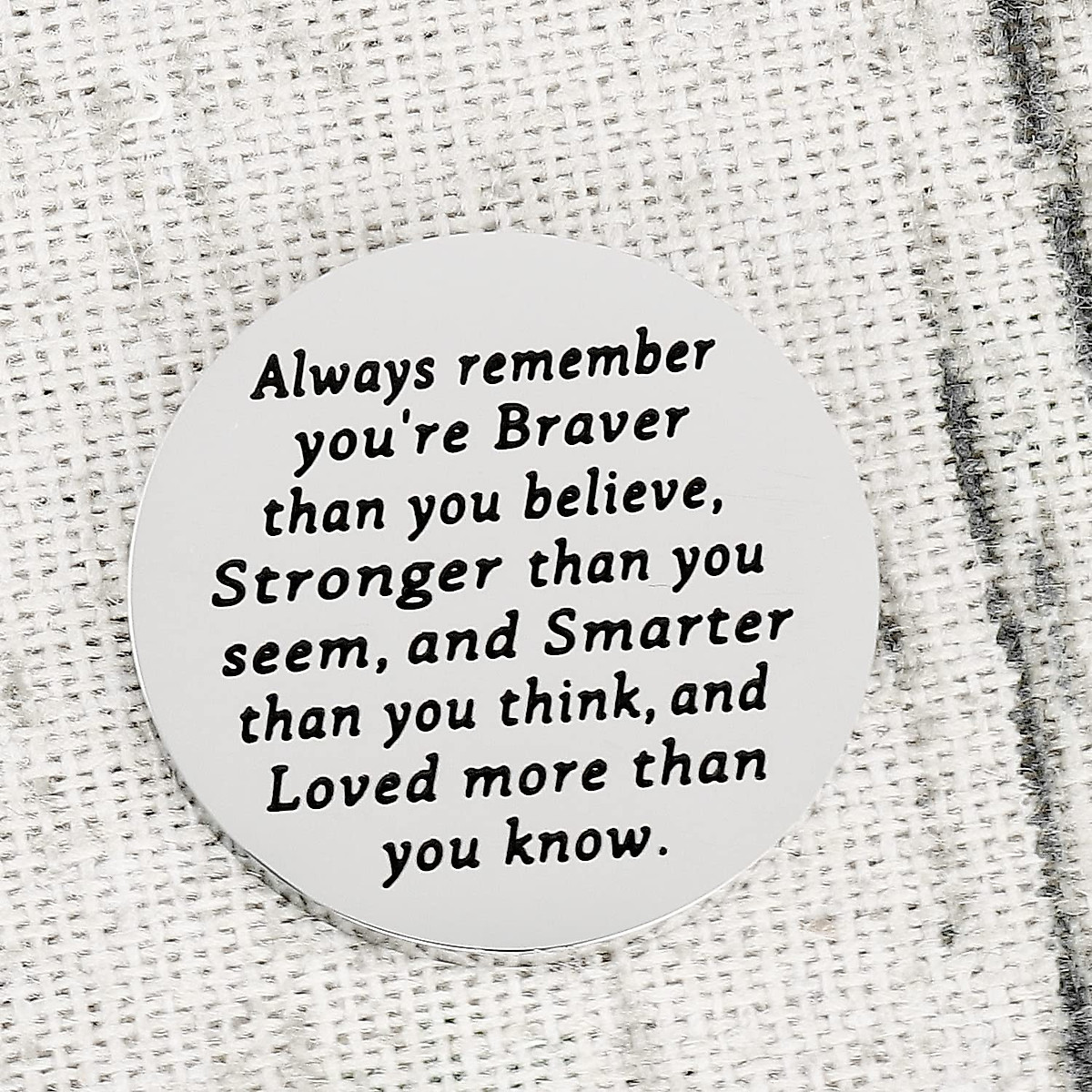 Ahaeth Pocket Hug Token Gifts for Women Men Teenagers Girls You are Stronger Than You Think Inspirational Jewelry Pocket Hug Encouragement Coin