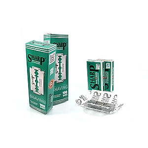 100 Sharp Hi Chromium Double Edge Razor Blades For Safety Razor - Men´s Safety Razor Blades For Shaving For Men For A Smooth And Clean Shave (1 Year Supply)
