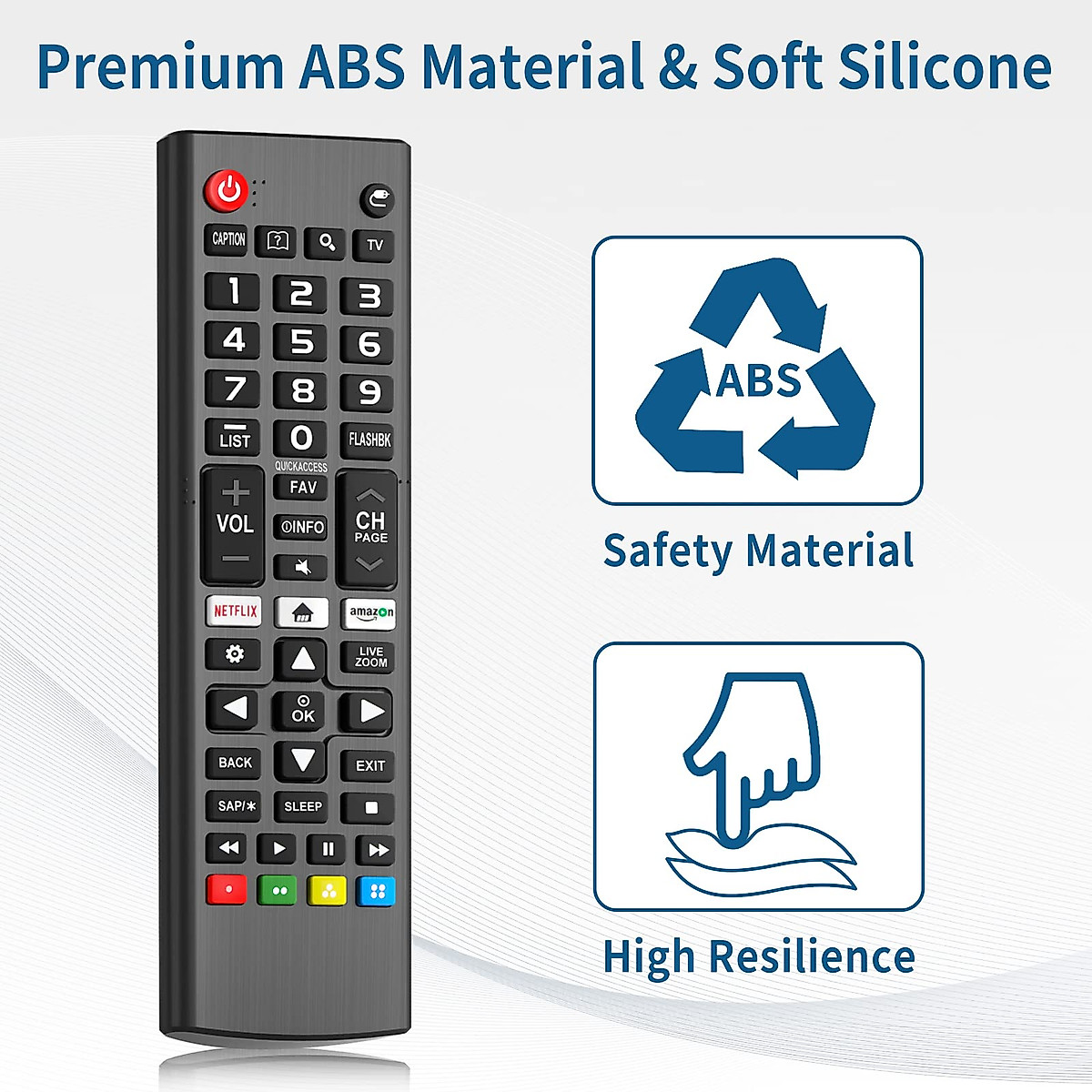 Rimous 2-Pack Universal Remote Compatible with LG Remote Control Smart TV with Netflix, Prime Video Shortcut Keys Compatible with All Models LG TV Remote Control Replacement AKB75095307 AKB74915305