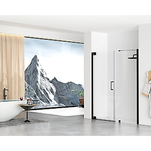 Elegant Kitchen and Bath SD404-6072MBK Semi-Frameless hinged Shower Door 60 x 72 Matte Black