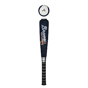 Franklin Sports Atlanta Braves Foam Bat & Ball Set - 21" Soft Jumbo Team Baseball Bat and Ball Team Logo - MLB Official Licensed Product