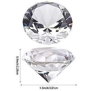 Aulufft 24 Pack Diamond Card Holder Table Number Holder Place Card Holders Acrylic Crystal Diamond Tabletop Card Stands for Party Weddings Table Decoration Clear