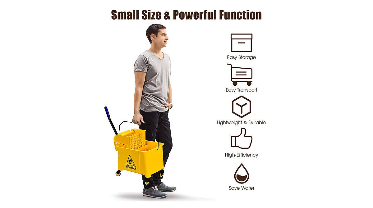 GOPLUS 21 Quart Mop Bucket with Efficient Wringer