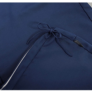 COUCHPATITO Water Resistant Outdoor Durable Canvas Polyester Fabric Patio Chair Bench Cushion Covers with Ties (2 Covers Pack) (Navy Blue, 48"x18"x3")